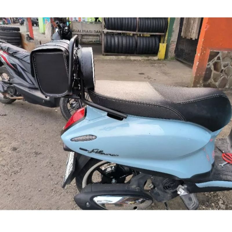 Rear backrest + foam pad + rear bag for Yamaha Fazzio filano Scoopy and ...