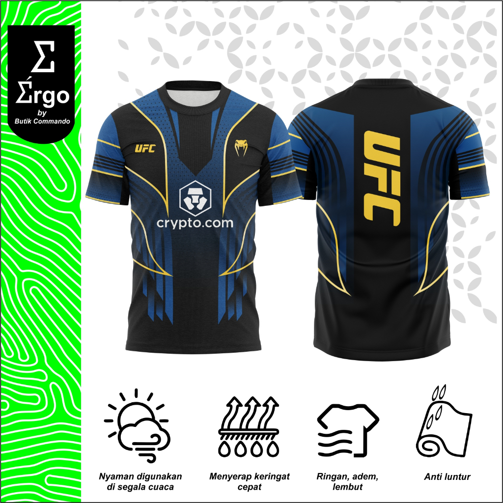 Mma UFC Premium Jersey, Dryfit Material / Jiu Jitsu Fighter Adult Men's ...