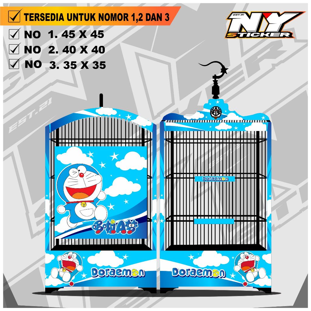 Box CAGE Decal Sticker Ebod Kosan Doraemon Box Bird Cage Decal 023 ...