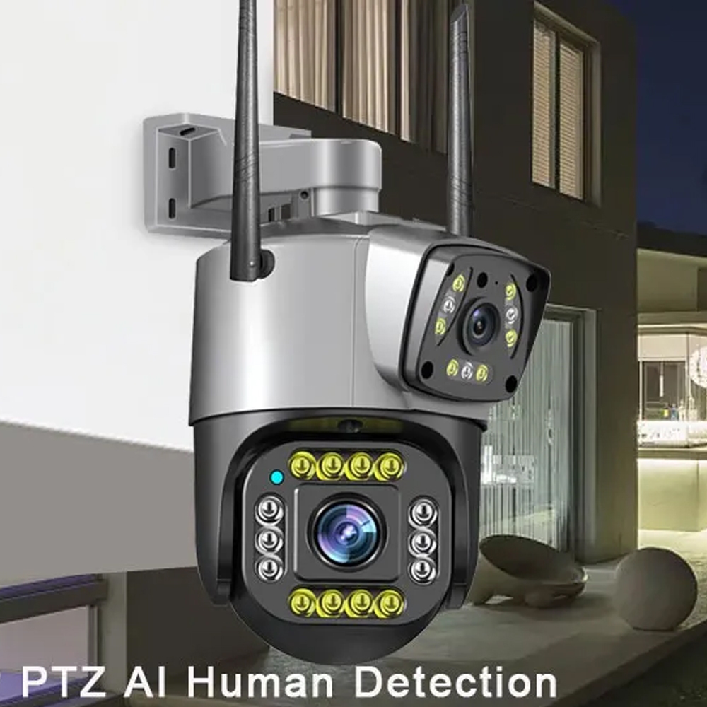 Cctv Camera Dual Lens Outdoor Two Way Audio WiFi IP66 4MP Gray IPC-V380-V10 V380 Pro | Shopee ...