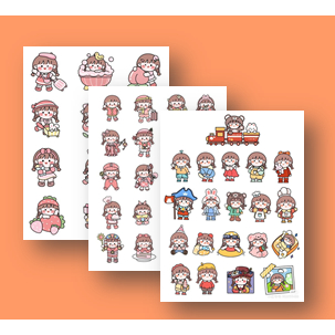 Cute Girl Aesthetic Sticker | Sticker Aesthetic Album Scrapbook Journal ...