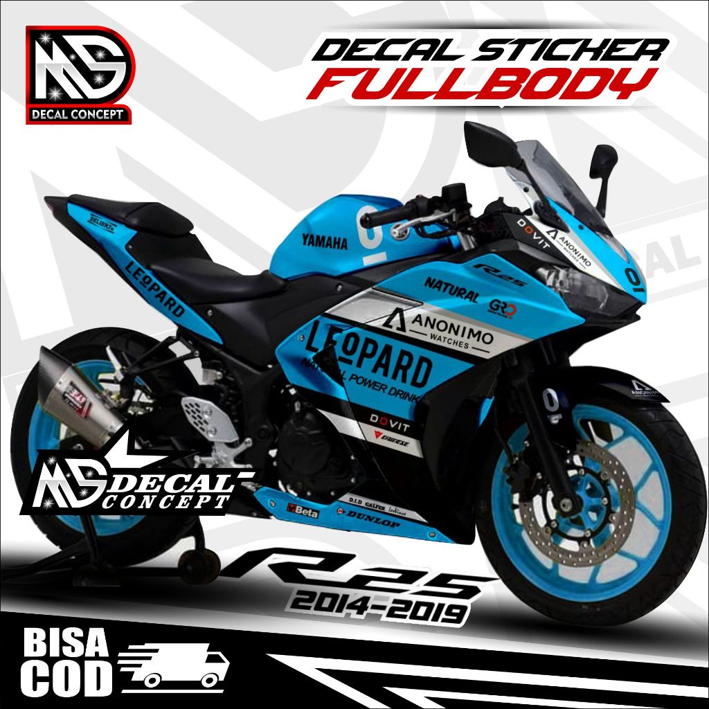 Decal Sticker R25 Full Body Decal Yamaha R25 LEOPARD Sticker R25 Full ...