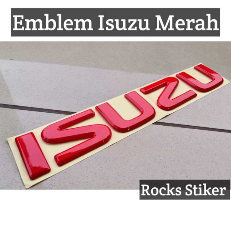 MERAH The Car Logo Emblem Of The Track With The Writing Of The ISUZU ...