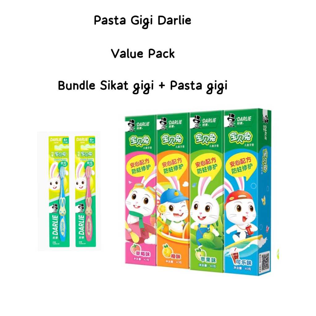 Darlie Bunny Kids Toothpaste & Toothbrush Darlie (Bundle) | Shopee ...