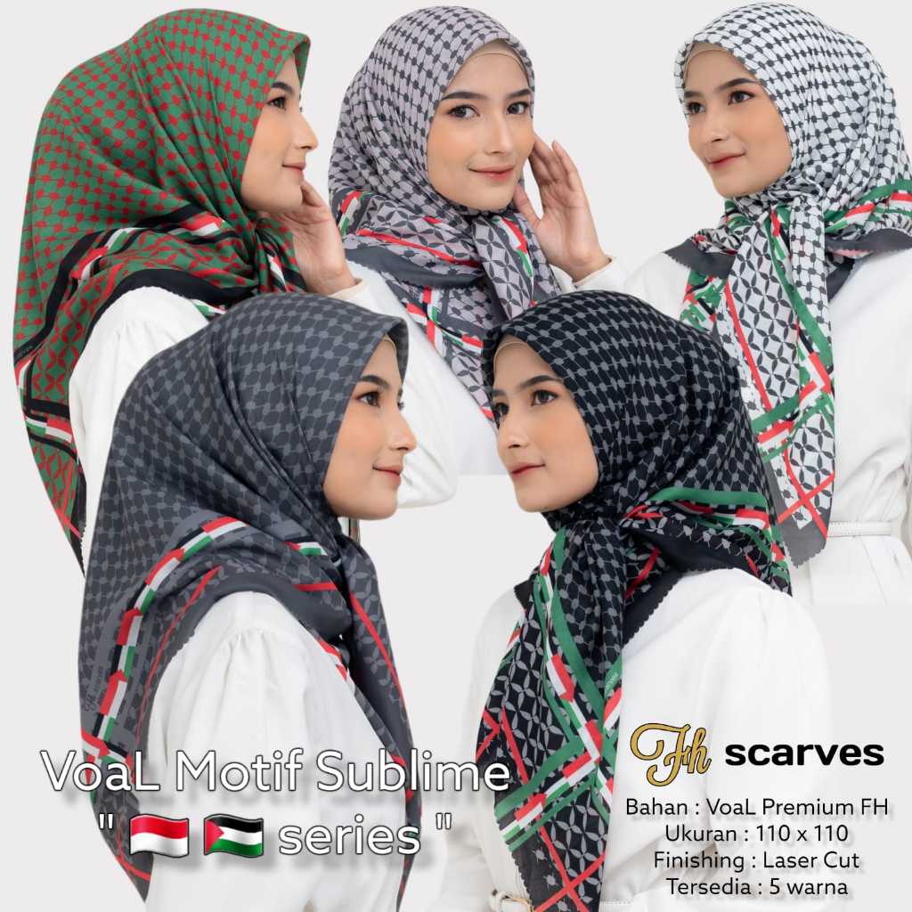 Fh Scarf Hijab Palestine Series Indonesian Motif for Palestine | Shopee Singapore