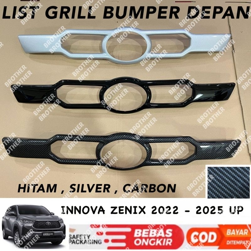 Innova Front Bumper Grill Zenix 2022 2024 2025 UP Silver Black - Carbon ...