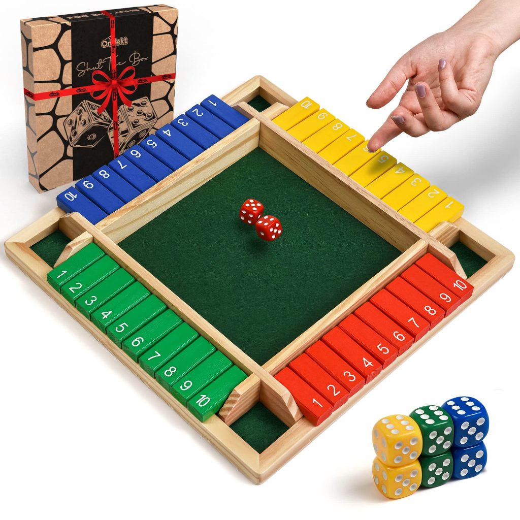 KAYU Toy Board Game Shut The Box Dice Halma Board Game Educational ...