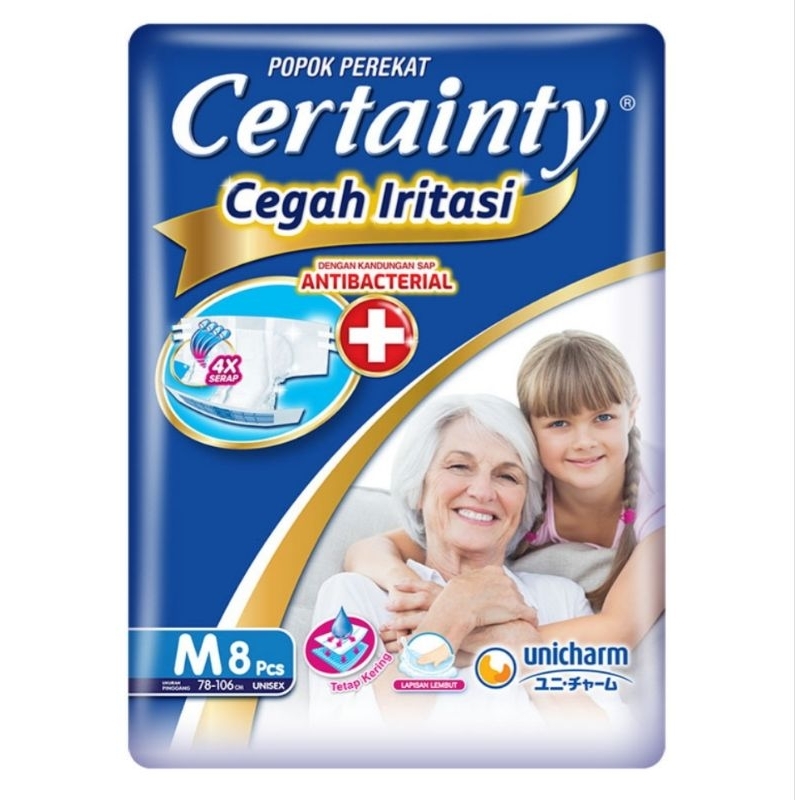 Certainty Disposable Adult Diapers Adult Adhesive Diapers M 8pcs ...