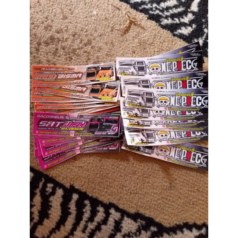 RATU Basuri bus Stickers 6 Variations (onepiece, orange & pink Motif ...