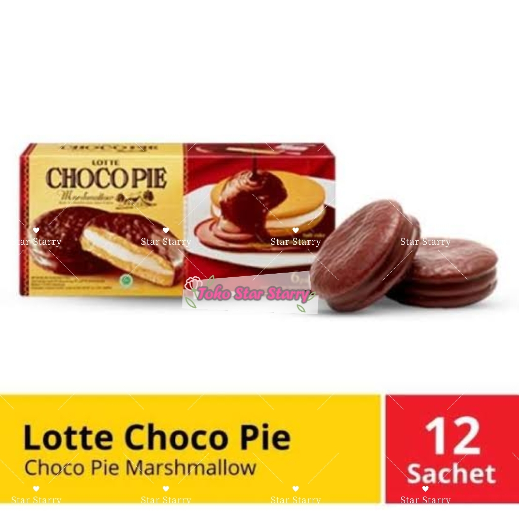 [Per Box] Lotte Marshmallow Choco Pie 28gram 1 box contains 12 pcs Pie Chocopie Snack Viral ...