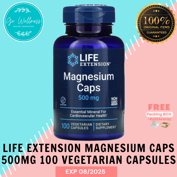 Life Extension Magnesium Caps 500mg Contents 100 Vegetarian Capsules ...