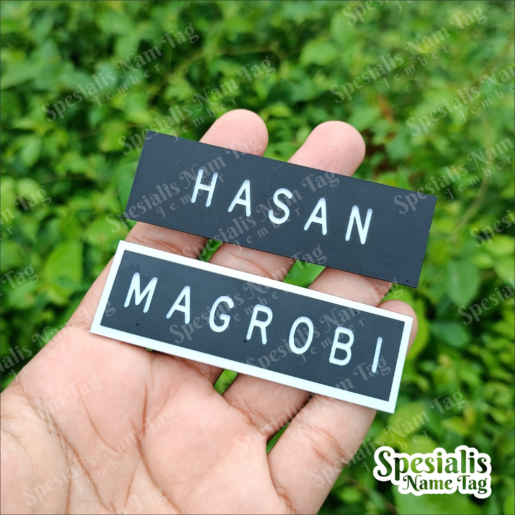 Carved Name Tag Nameplate 2,5x8 cm Name Tag TNI PDU POLRI PERSIT Name ...
