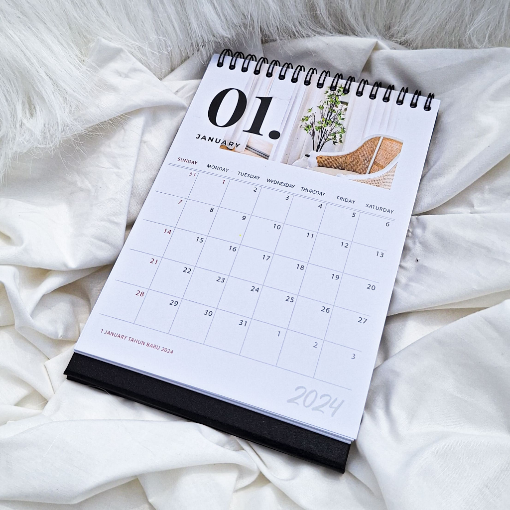 Minimalist Desk Calendar 03 2024 2025 Aesthetic Premium Quality Spiral ...
