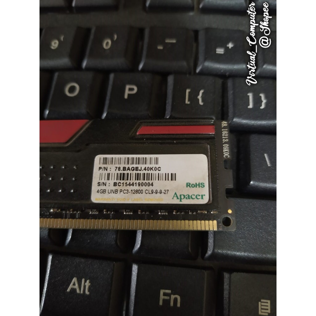 Ram pc gaming by APACER 1x4GB 1600Mhz pc-12800 DDR3 support XMP 1.3 ...