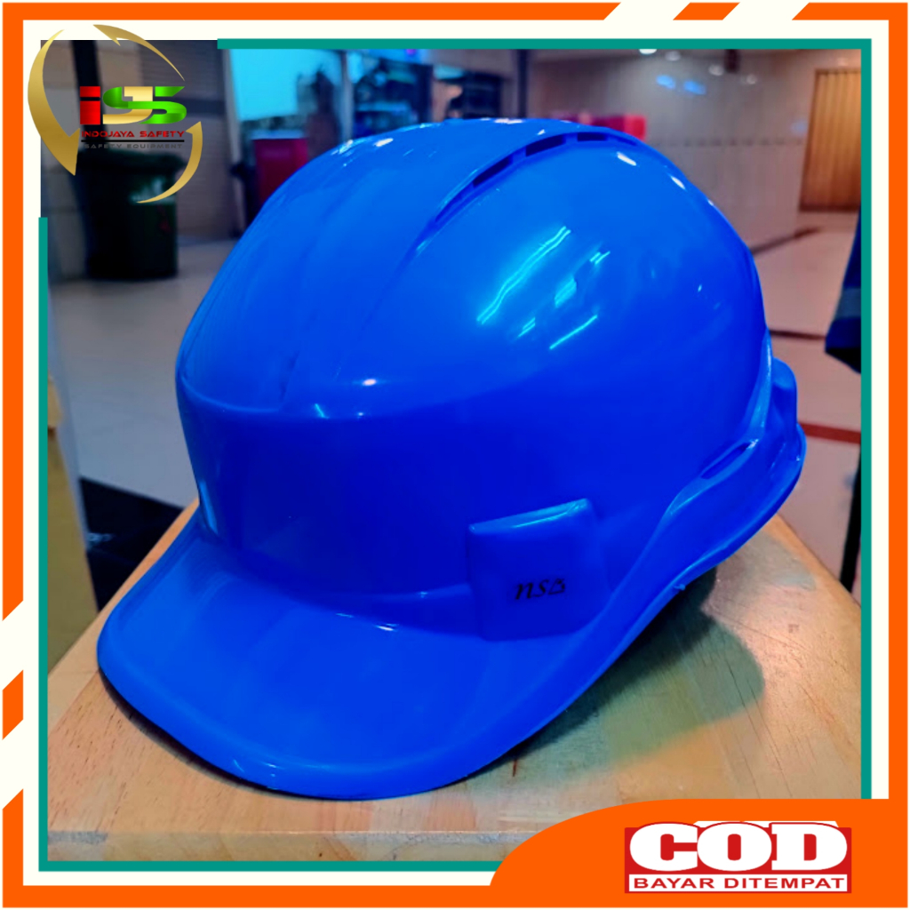 Blue Vented NSA Safety Helmet Complete Fastrack and Chin Strap - SNI ...