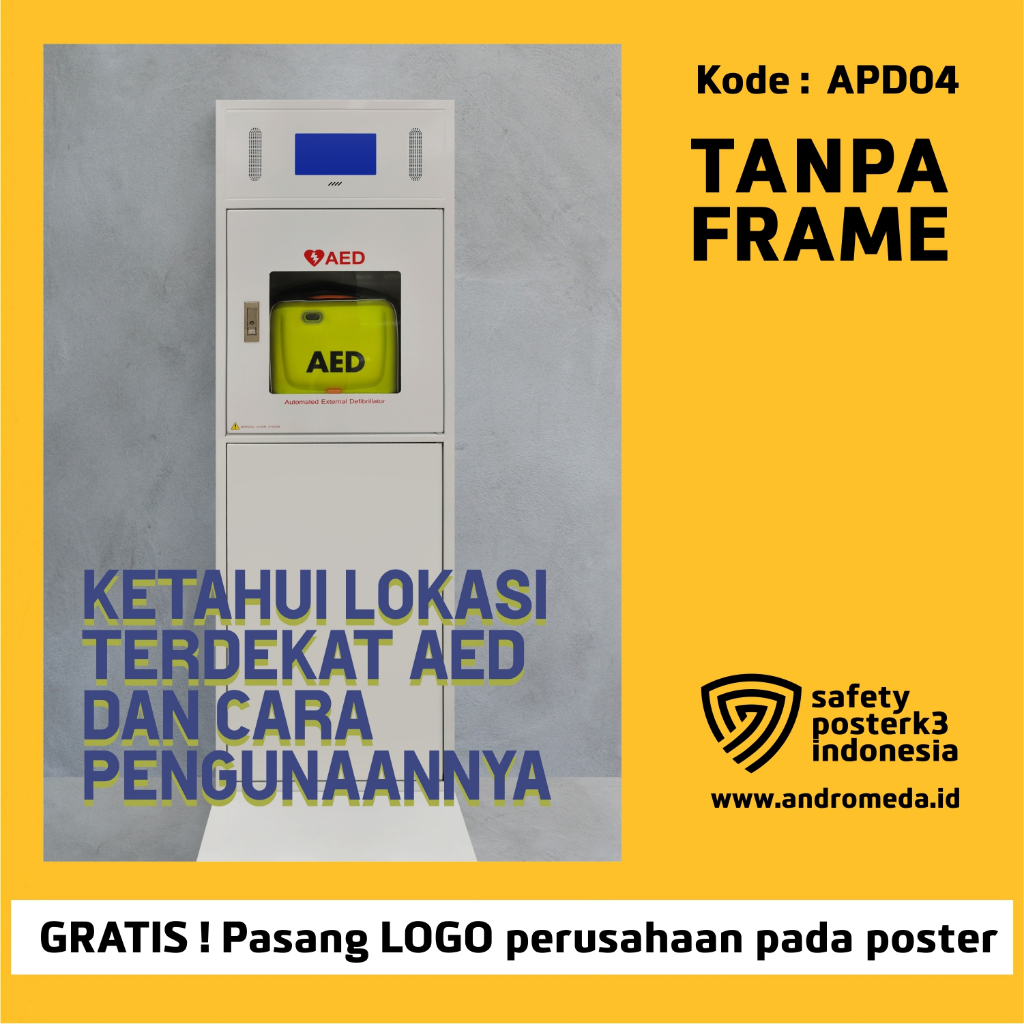 Safety Poster K3: Know the Nearest Location AED and How to use A3 ...