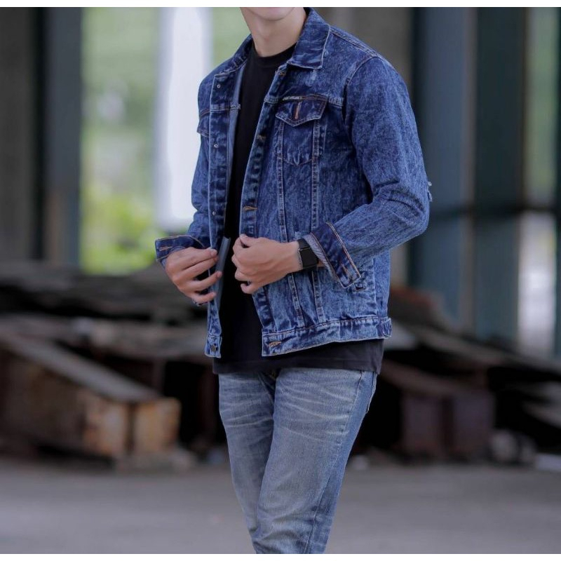 Premium Men's Jean Jacket | Men's Denim Jacket | Inside Pocket Jumbo ...