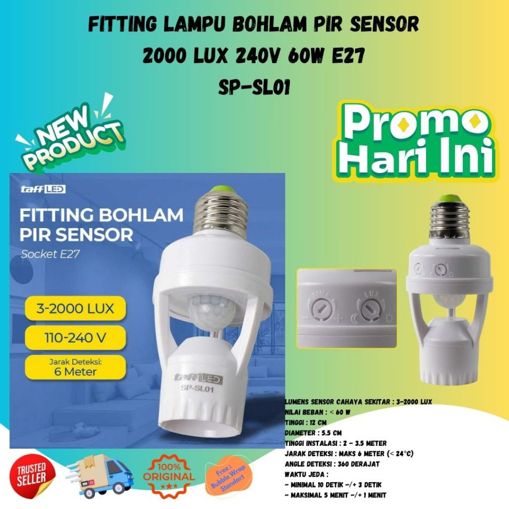 60W E27 Automatic Motion Sensor PIR Bulb Lamp Fitting Heat Resistant ...