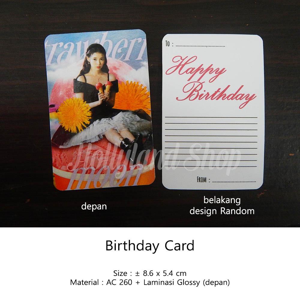 Birthday Card Kpop IU Birthday Greeting Card (2pcs) | Shopee Singapore
