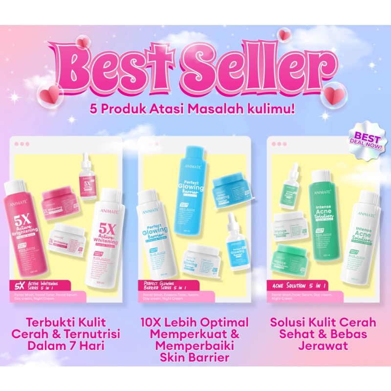Animate 5IN1 PACKAGE ORIGINAL WHITENING SERIES GLOWING BARRIER AND ACNE ...