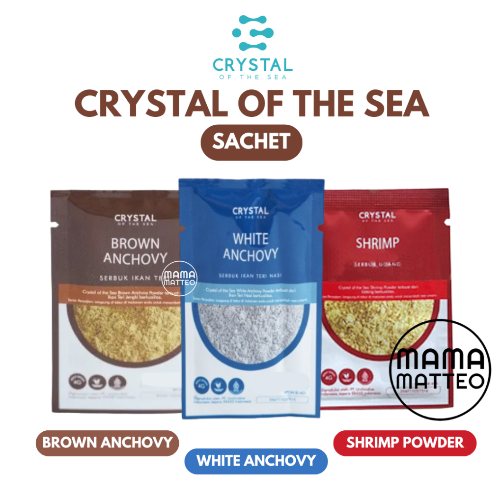Crystal OF THE SEA White Brown Anchovy Shrimp Powder Sachet 4gr/Anchovy ...