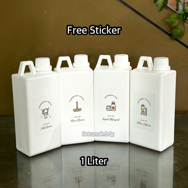 PUTIH Setrumah - 1 Liter White Refill Jerry Can Refill Detergent Free ...