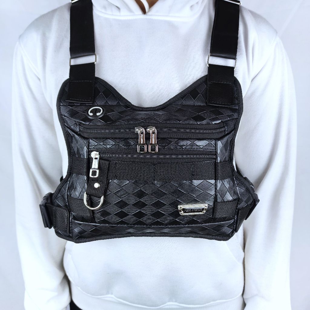 Pu Leather Water Resistant Chest Bag Chest Bag Tactical Chest Rig ...