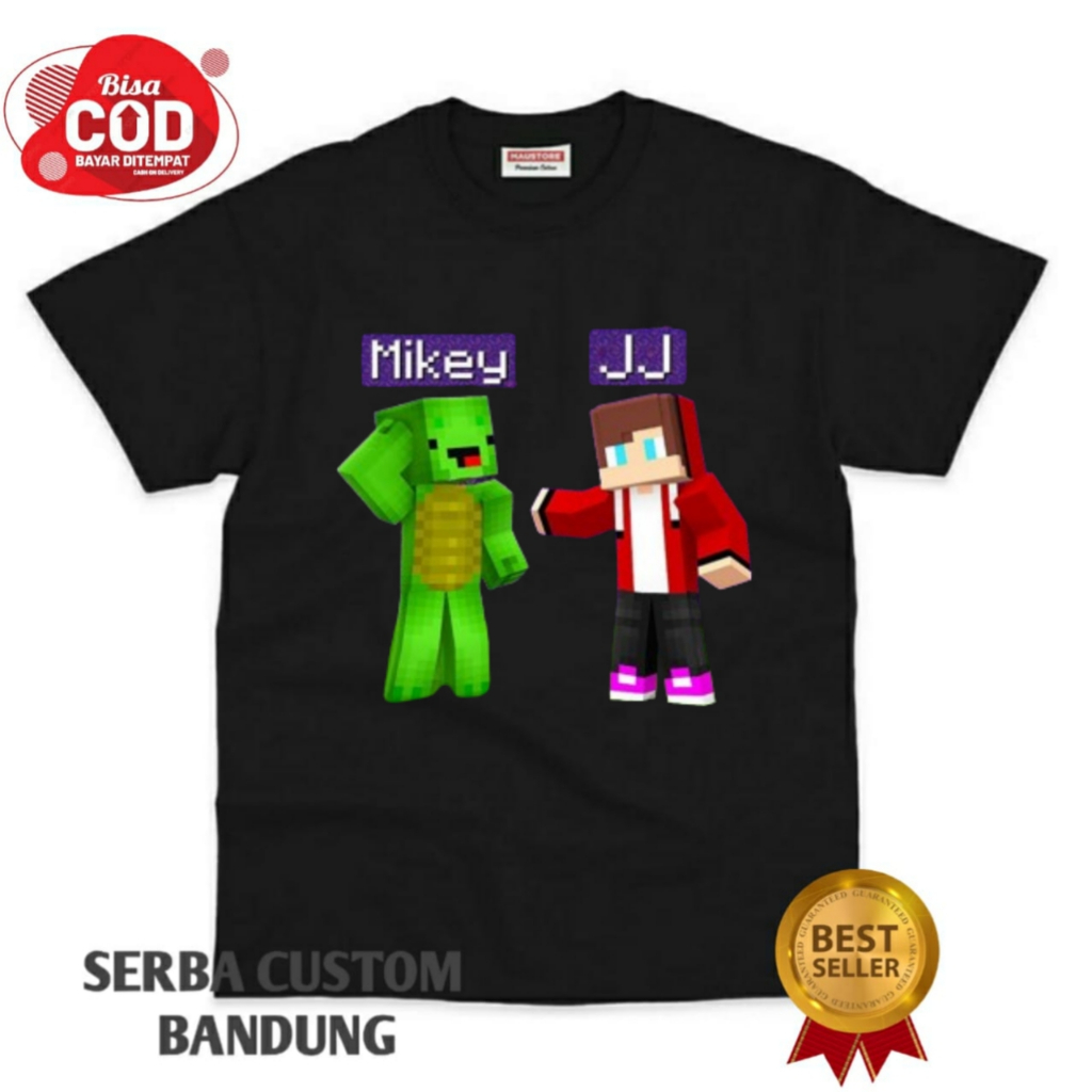Jj & Mikey Maizen Minecraft children's top t-shirt, Premium material | Shopee Singapore