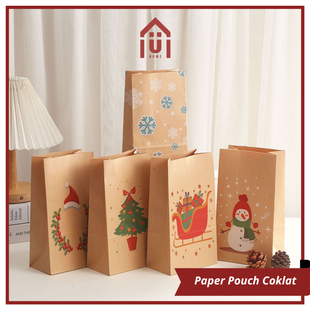 UNISO - CHRISTMAS HOLIDAY PAPER BAG BROWN POUCH HAMPERS CHRISTMAS GIFT ...