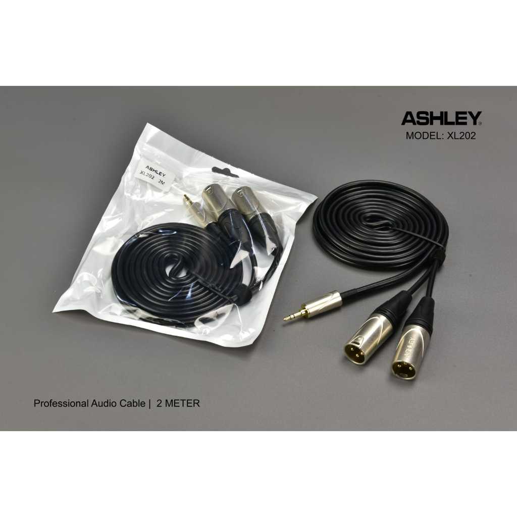 Ashley AUDIO CABLE XL202 XLR CANON MALE BRANCH TO JACK HP 3.5MM ...