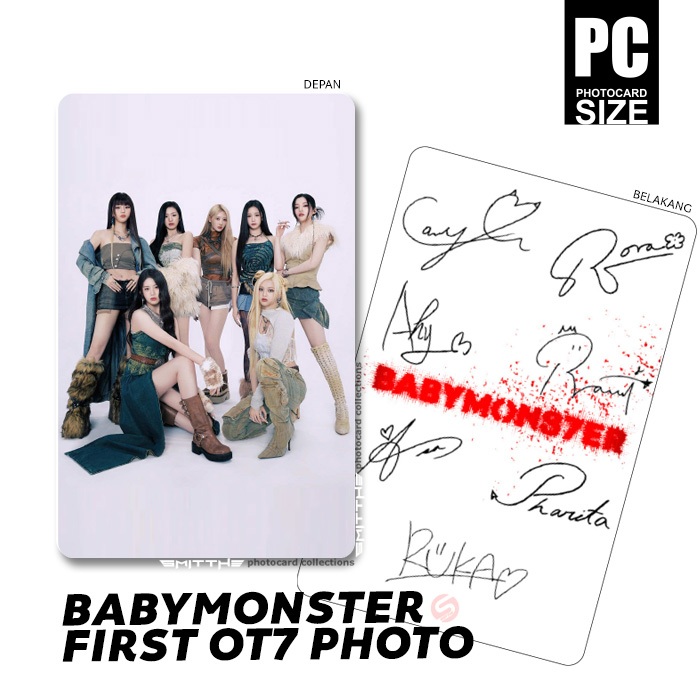 Photocard BABYMONSTER First OT7 Photo 2024 1st babymons7er Kpop Card ...