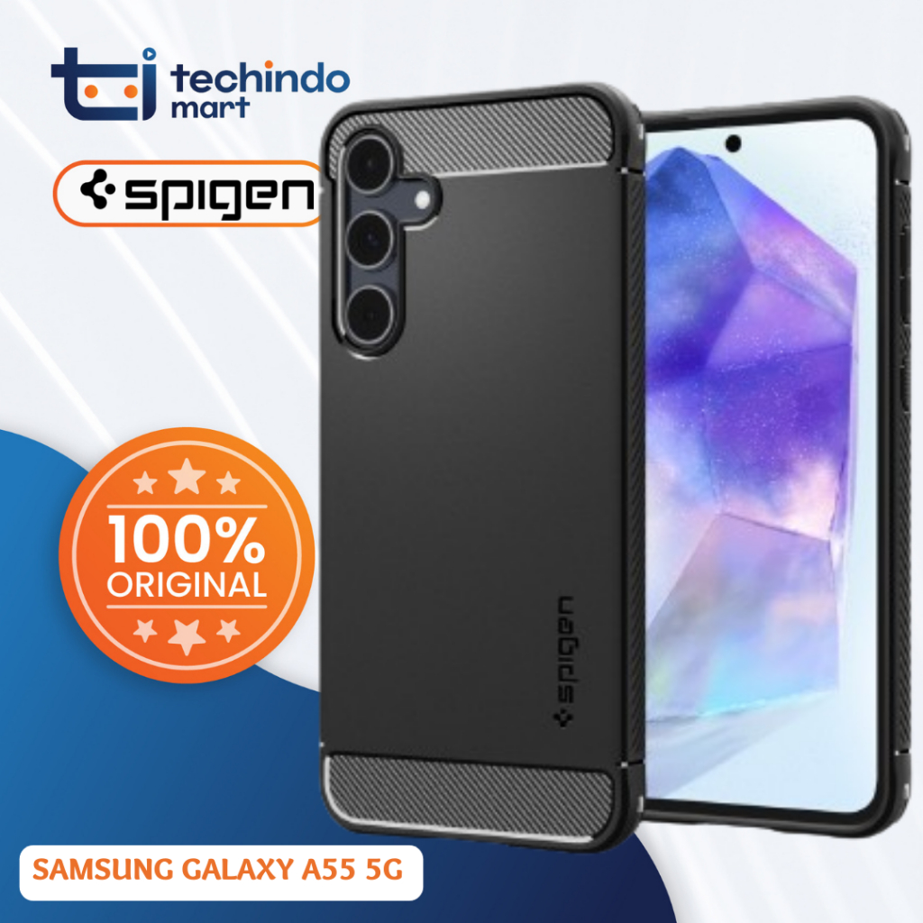 Samsung Galaxy A55 Spigen Rugged Armor TPU Carbon Cover Casing | Shopee Singapore