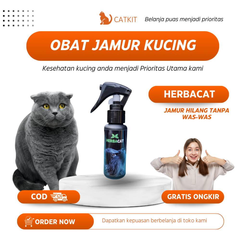 Herbacat Spray Cat Fungus Medicine For Natural Cat Scabies Fungus ...