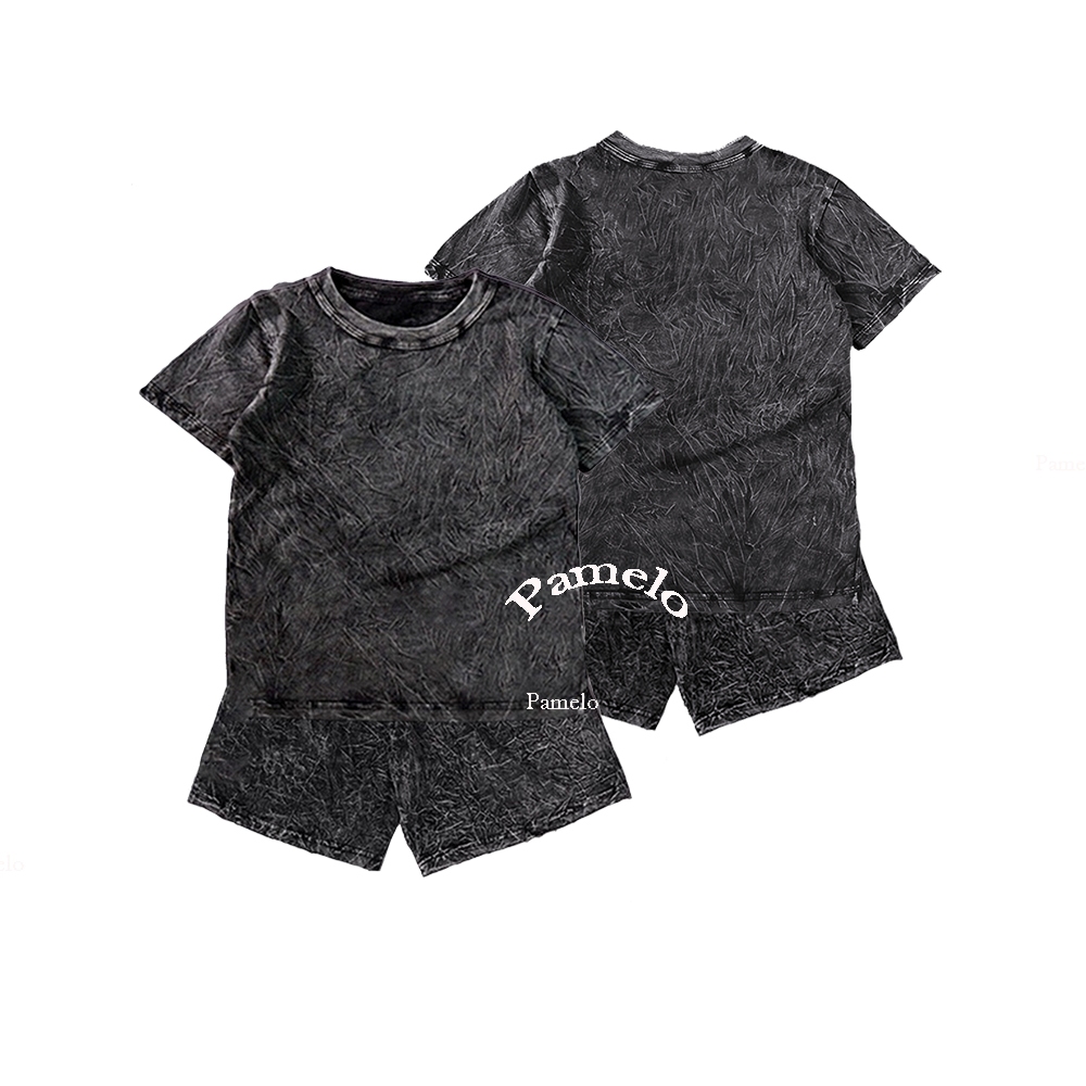 Children's Plain Wash and Denim Set Unisex Plain One set Children's ...