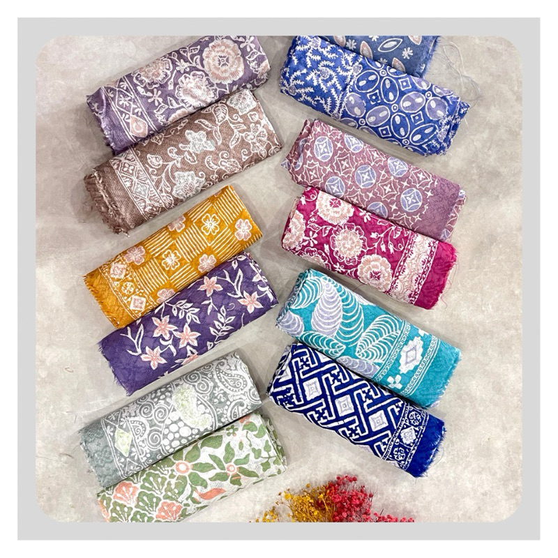 Pastel stamped viscose batik fabric 2 colors (ask for stock first ...