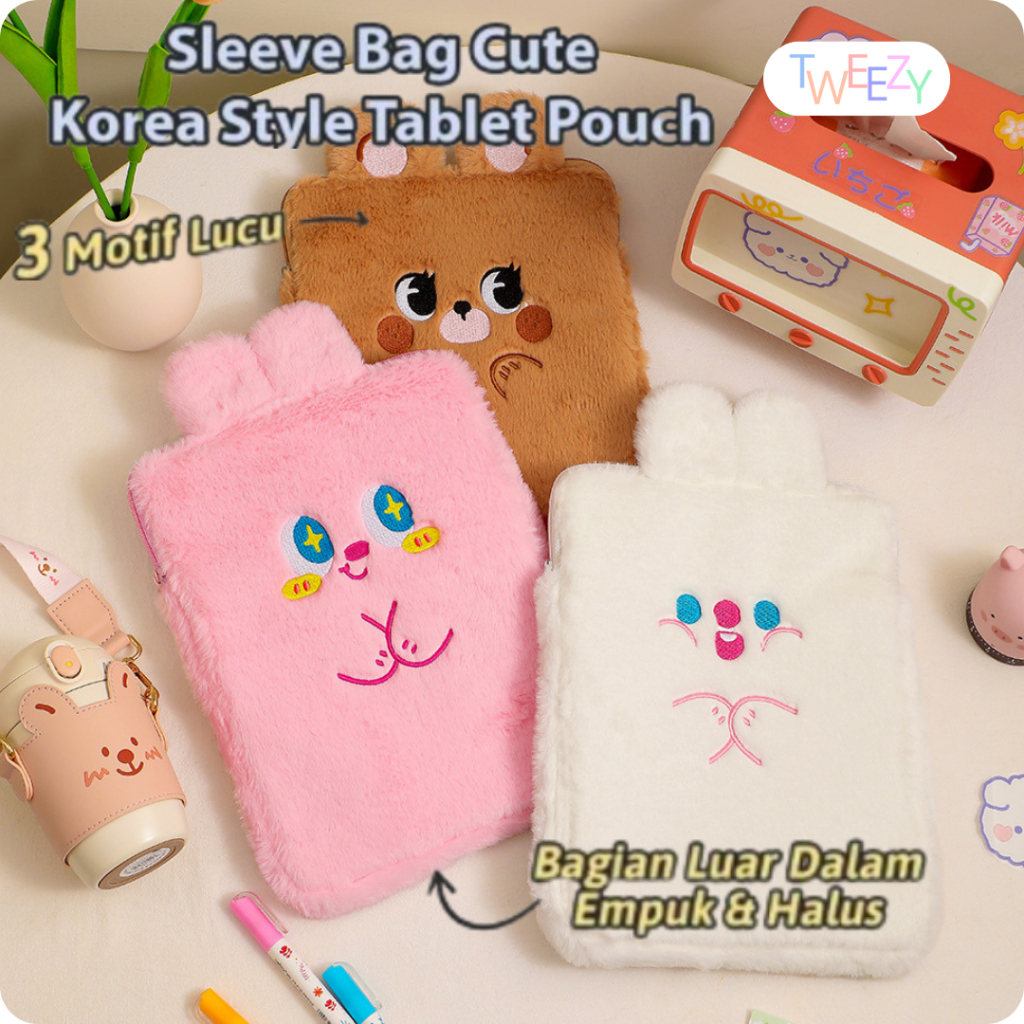 Cute Animal Patterned iPad Tablet Sleeve Bag Cute Rabbit Bear Hand ...