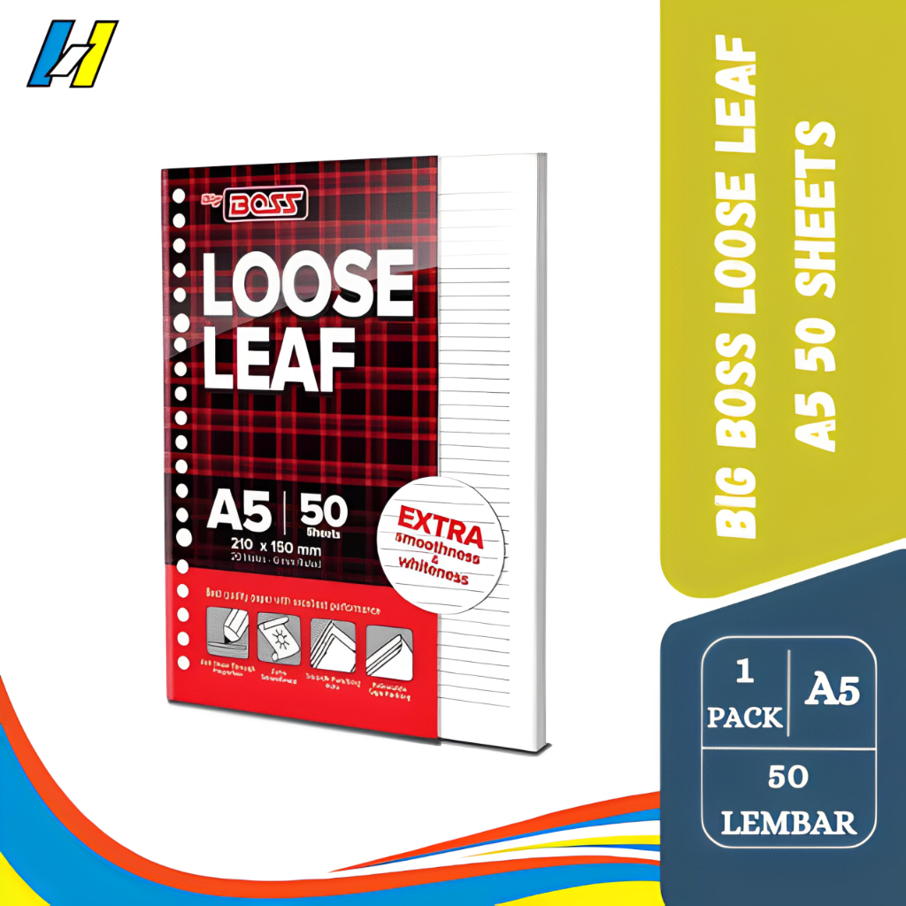Big BOSS LOOSE LEAF REFILLED PAPER A5 1 PACK (50 SHEETS/SHEETS ...