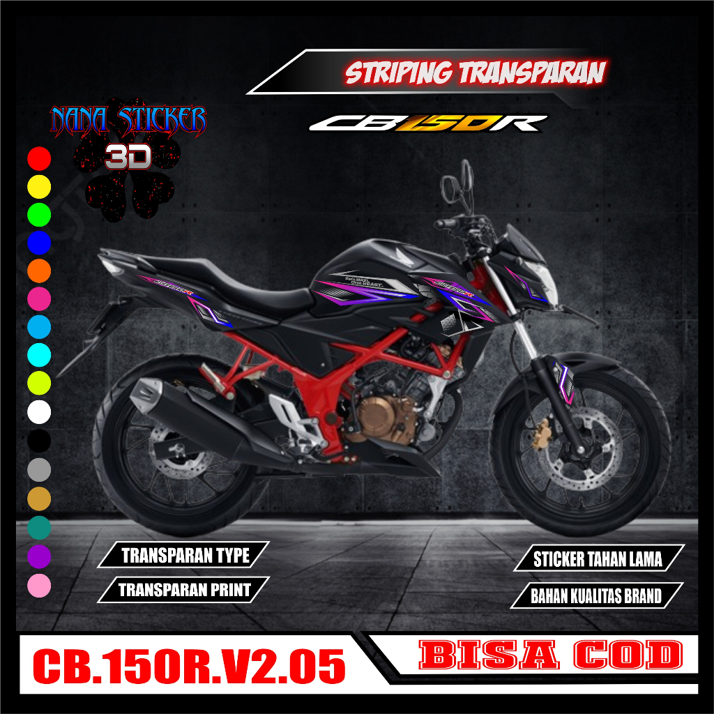Transparent Striping for HONDA CB 150R V2 Sticker Variations Sticker ...