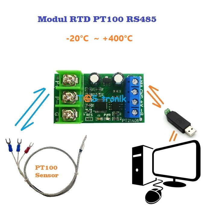 Rtd PT100 Transmitter RS485 Modbus RTD Temperature Sensor Module RS485 ...