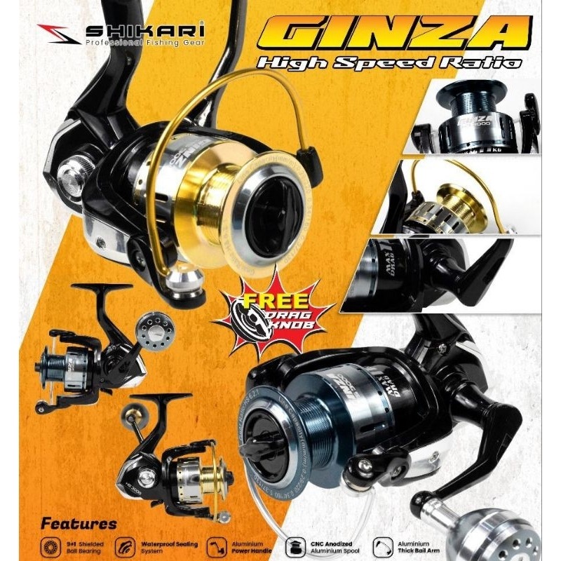 Shikari GINZA Power Handle Fishing Reel Maximum Drag 7-11 Kg | Shopee ...