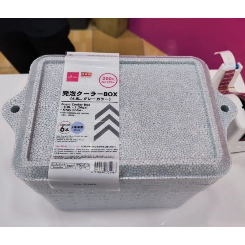 Daiso Ice Cooler Box / Daiso Cold Food Bottle Storage Cork Ice Cooler ...