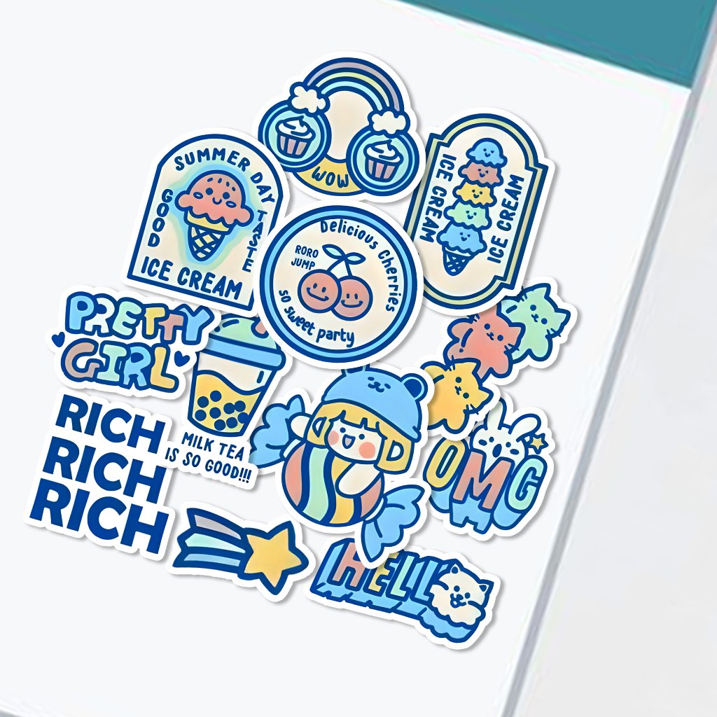 Cute Color Aesthetic Sticker Waterproof Sticker (11pcs) | Shopee Singapore