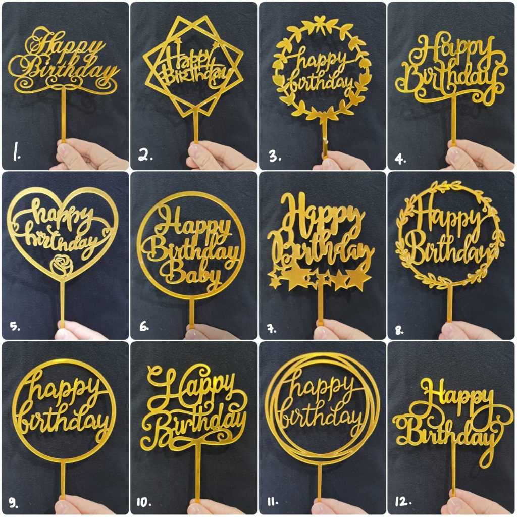 Hbd Happy Birthday Cake Topper/JUMBO Acrylic Cake Topper | Shopee Singapore