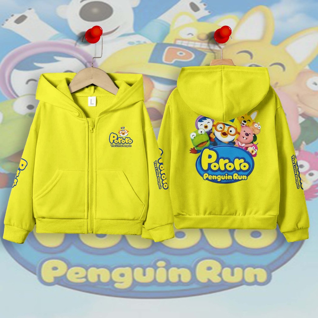 Children's Zipper Hoodie with Pororo The Little Penguin Pattern ...