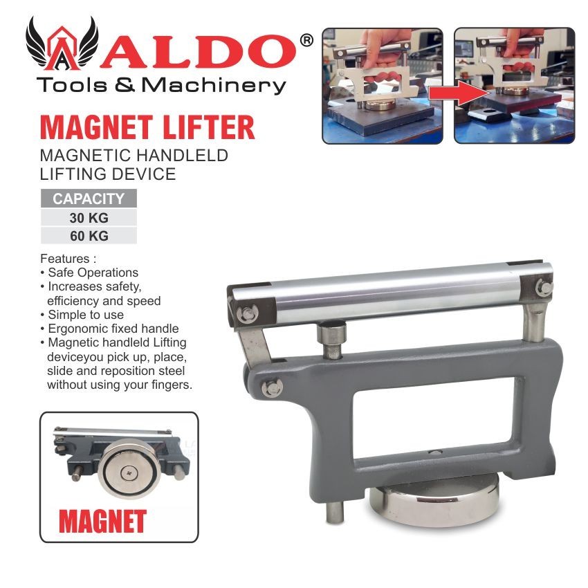 MAGNET LIFTER / MAGNETIC HANDLELD LIFTING DEVICE / PORTABLE MAGNETIC ...