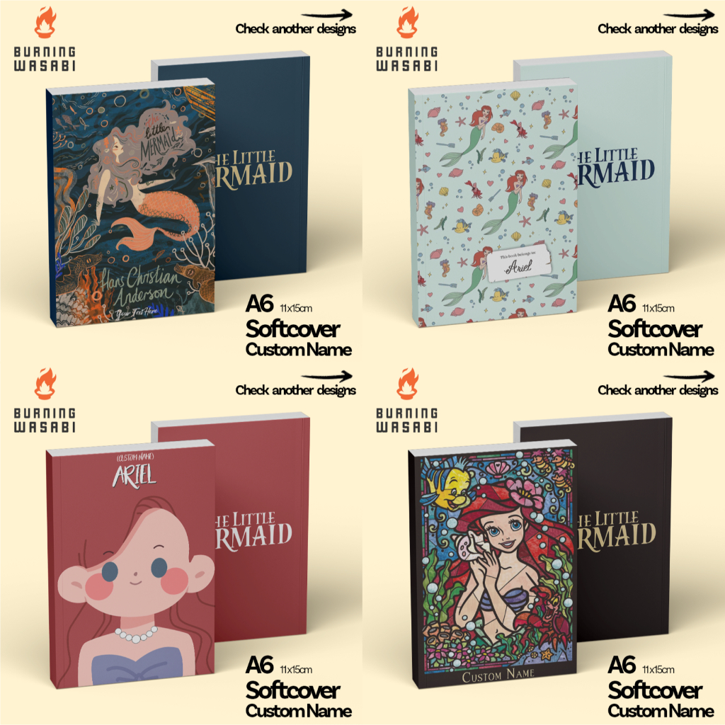 Disney Princess Ariel Little Mermaid Notebook Pocket Book Softcover ...