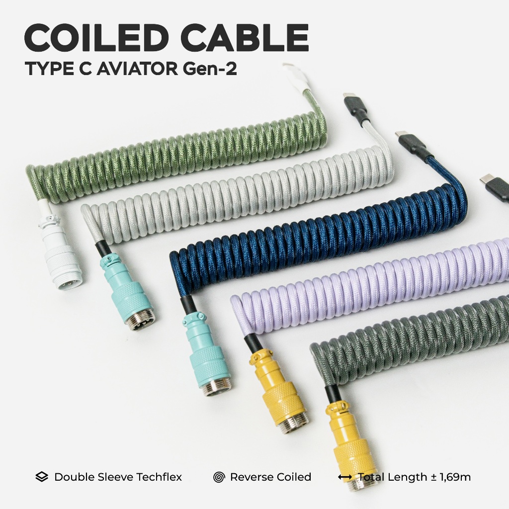 Coiled Cable Type C Aviator Gen 2 - Mechanical Keyboard Cable by MYNK ...