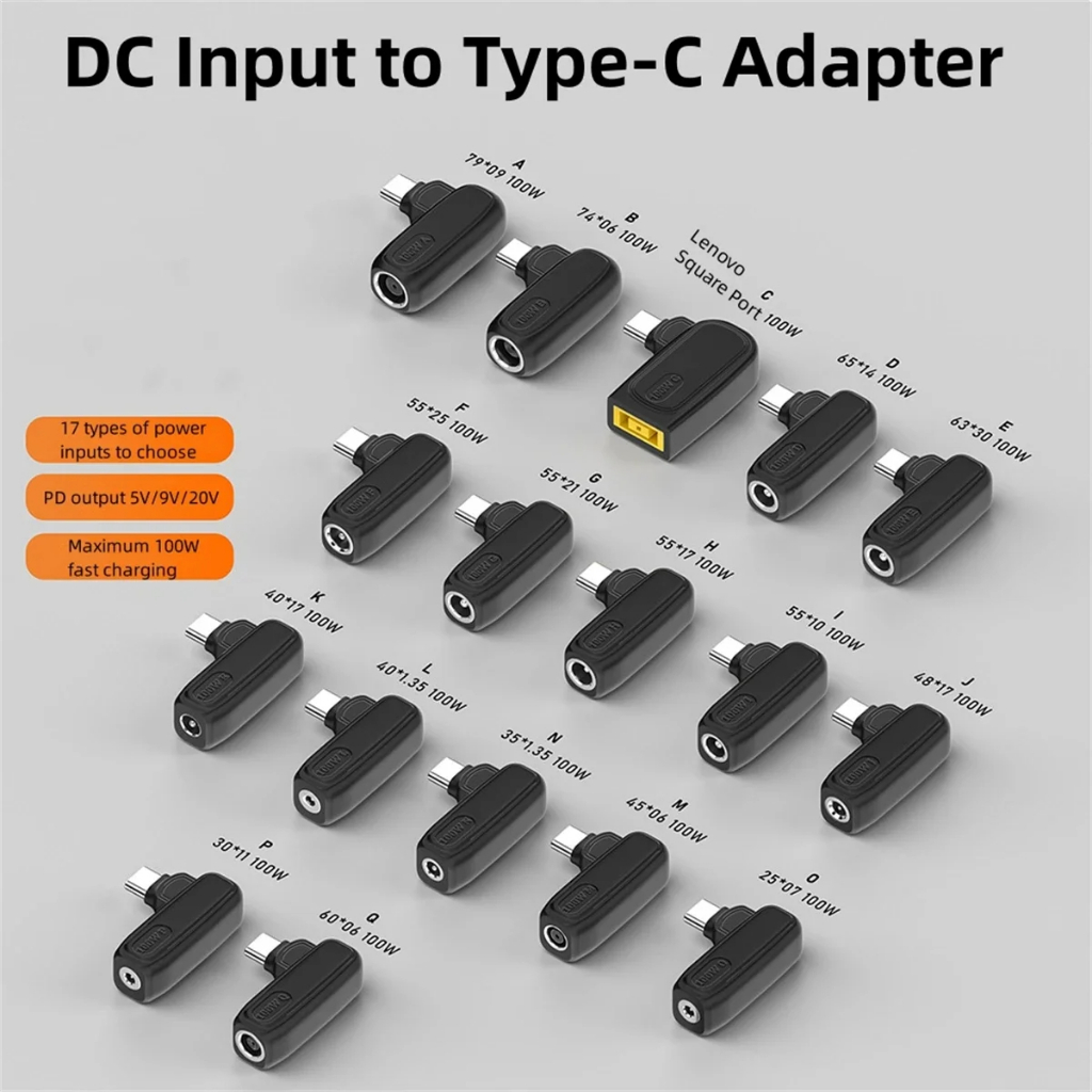 100W DC Universal Laptop Charger to USB C Type C PD Trigger Power ...