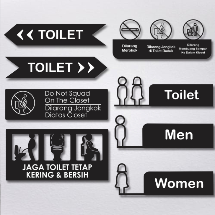 KARIMIKA SIGN BOARD TOILET SIGN BOARD TOILET SIGN Acrylic Aesthetic ...