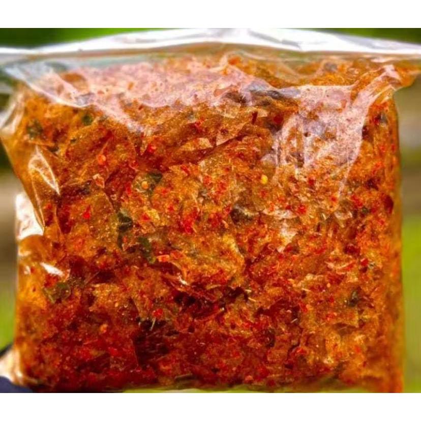 Kripca/pikca/spicy glass chips with lime leaves with abundant spices ...